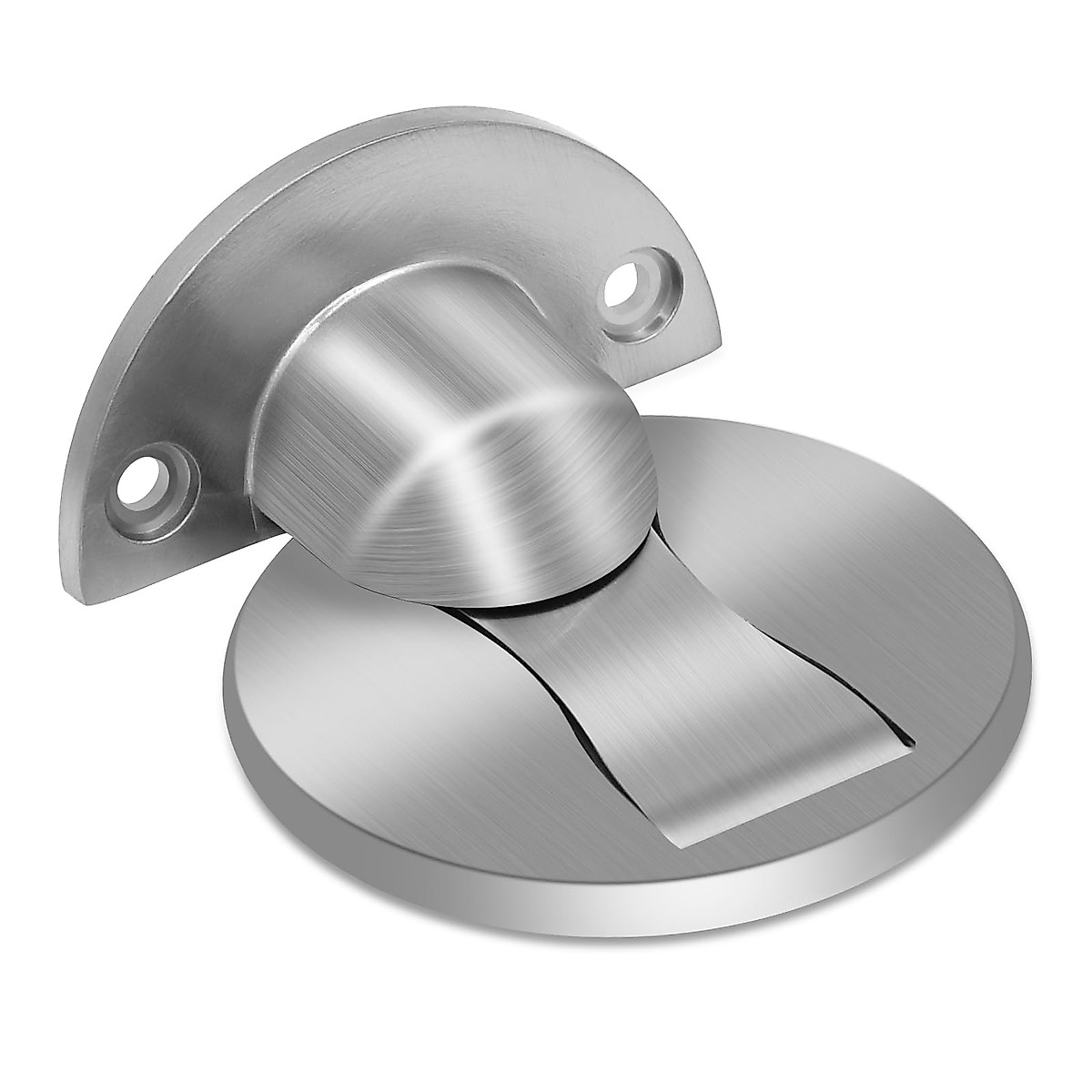 Magnetic Door Stopper, Invisible Magnetic Door Stop, Brushed Satin Nickel, No Need Drill with 3M Adhesive, Stainless Steel Floor Magnetic Door Catch Door Hold (Silver)