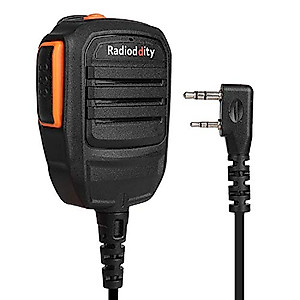Radioddity RS22 Remote Speaker Mic with Clear Sound, Compatible with Baofeng UV-5R UV-5RX3 BF-888S BF-F8HP H-777 Radioddity GM-30 GA-2S GA-510 TYT Kenwood Two Way Radio Walkie Talkie (Single PTT)