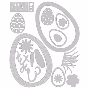 Sizzix Thinlits Die Set 17 Pack Easter Sentiments by Emily Tootle, Multicolor