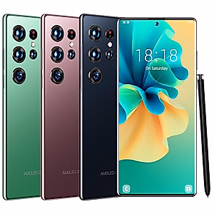 2023 Global Version S22 Ultra Smartphone 7.3INCH 5G Mobile Phones 16GB RAM 1TB ROM Cell Phone Facial Fingerprint Unlocking ID Dual Sim Card,Green-1TB