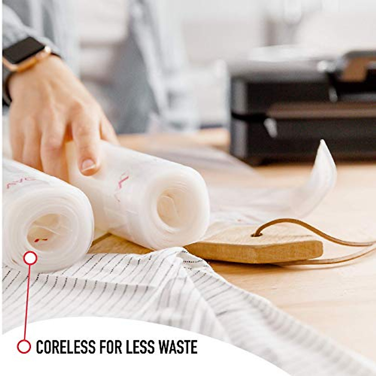 MagicVac Vacuum Sealer Rolls 2 Roll Pack 8"x20' Length Thicker Heavy Duty Material for Sous Vide, Meal Prep, Microwave and Freezer works with FoodSaver, Seal-a-Meal and more BPA Free Made in Italy