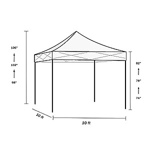 VOYSIGN 10x10 Pop Up Canopy Tent, Outdoor Instant Sun Shelter - Blue, Included 1 x Rolling Storage Wheeled Bag, 4 x Weights Bags, 4 x Guylines, 8 x Stakes