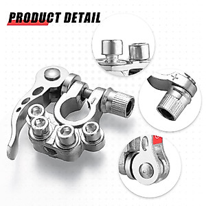 Tallew 8 Pcs Battery Terminal Connectors Quick Release Disconnect Car 4 Way Connector Clamps Positive Negative with Allen Wrench Washers Compatible with SAE/JIS Type A Posts