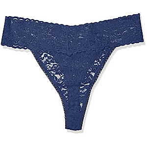 Ahh By Rhonda Shear womens Lace Thong Underwear, Navy, 2X-3X US