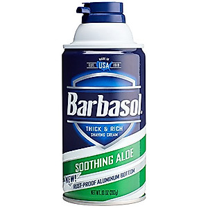 Barbasol Soothing Aloe Thick and Rich Shaving Cream for Men, 10 oz (Pack of 6)