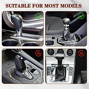 Zufoty 2 Pack Car Gear Shift Knob Cover & Handbrake Cover, Automotive Anti-Slip Breathable Comfortable Handbrake Gear Shift Protector, Universal Vehicle Interior Accessories Fit for Car SUV Truck, Brown