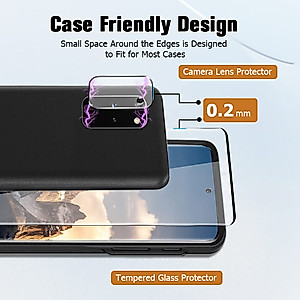 Geviaho [2+2 Pack] Galaxy S20 Screen Protector with Camera Lens Protector, Fingerprint Unlock Support, 9H Tempered Glass, 3D Full Coverage Scratch Resistant, for Samsung Galaxy S20 6.2 Inch