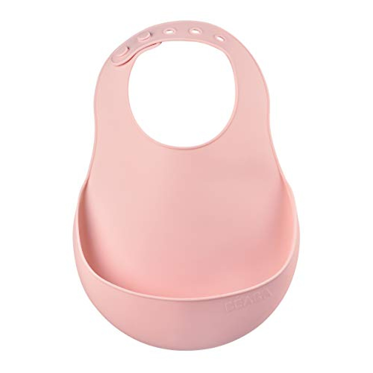 BEABA Silicone Baby Bib, Made with Soft Supple Silicone, Bibs with Food Catcher, Essentials for Baby Feeding, 2 Pack, Rose/Cloud