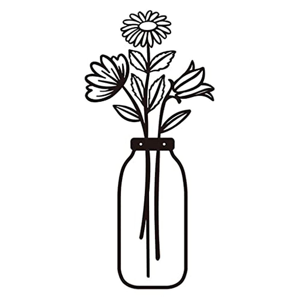 balikha Iron Flowers Ornament Qmetalart Hanging Decorations Vase Statue Figurines Modern Home Bathroom Garden Fence Decor Gift - 406x190x1.8mm