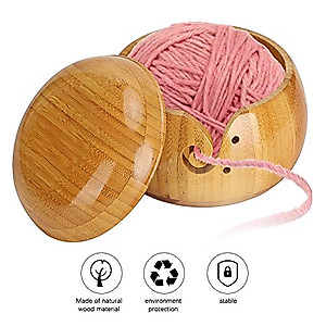 Wooden Yarn Bowl Yarn Storage Bowl with Removable Lid Home Needlework Yarn Holder for Knitting and Crochet Accessories Kit