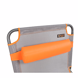 PORTAL Adjustable Portable Cot for Adults, Folding Chair, 4-Position Recliner with 250lbs Weight Capacity Lounger, Travel, Camping, Beach, Grey, Orange