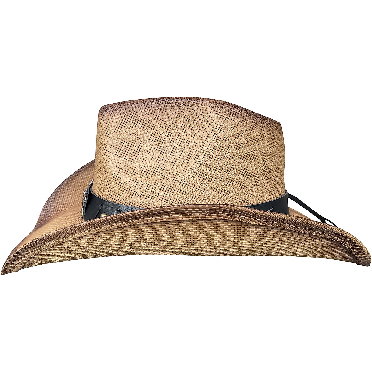 Western Outback Cowboy Hat Men's Women's Style Straw Felt Canvas (Brown Bull)