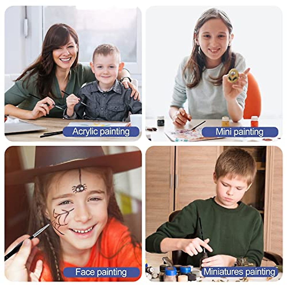 10Pack Detail Paint Brush Set - Premium Miniature Paint Brushes, Fine Detial Paint Brushes for Warhammer 40k Miniature Figures, Fine Detailing by OYAOL