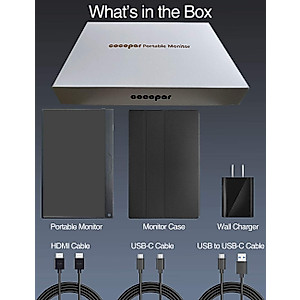 cocopar Portable Monitor - Upgraded 17.3 Inch 1080P FHD IPS HDR Type C FreeSync Gaming Monitor with Type-C HDMI Mini DP Speakers for Xbox PS5 Laptop PC Phone Mac Surface, with Smart Case VESA Mount