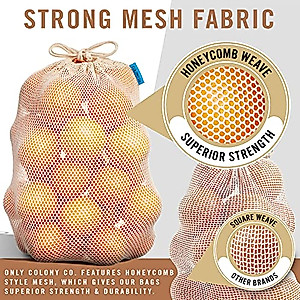 World's Strongest Reusable Produce Bags, Certified Organic Cotton Mesh, Machine Washable, Tare Weight Label, Double Drawstring, Plastic-Free Packaging, 9-Pack - Assorted Sizes (Small, Medium, Large)
