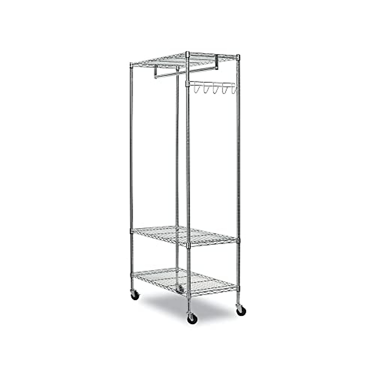 Alera ALEGR364818SR Wire Shelving Garment Rack, Coat Rack, Stand Alone Rack W/casters, Silver