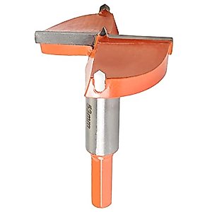 Utoolmart Forstner Drill Bits, 53mm Cemented Carbide Wood Cutter Tool, Hex Shank Woodworking Hole Saw Cutter, 85mm Length Woodworking Hole Boring Bit, Orange, 1 Pcs