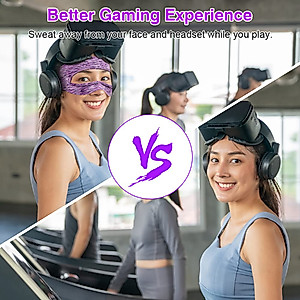 2 Pcs VR Eye Mask Cover, Begonia Breathable Adjustable Elastic Sweat Band VR Accessories for VR Workouts Use with Virtual Reality Headsets Oculus Quest 2 HTC Vive