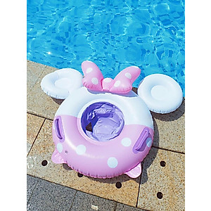 Umbresen Baby Swimming Float, Inflatable Swim Ring Cute Floaties with Seat and Handle Pool Floats Toys Fun Water Raft Lounge Party Supplies for Toddler Kids Age 0-8 Years Under 44lb (Bowknot Mouse)