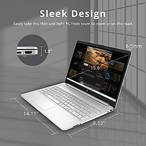 HP 2022 15.6" HD BrightView Laptop, Intel Pentium Silver N5030 Processor, 8GB RAM, 256GB PCIe SSD, Intel HD Graphics 605, 720p HD Webcam, Stereo Speakers, Silver, Windows 11, 32GB USB Card