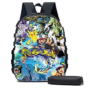 Backpacks Cartoon 3D Print Laptop Backpacks with Pencil case 17 Inch Travel Daypack For Youth Men Women 3