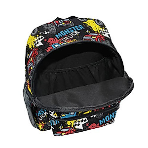 Glaphy Kid's Backpack Monster Truck Cartoon Cars Toddler Backpack for Daycare Travel, Preschool Bookbags for Boys Girls