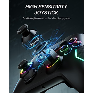 Switch Controllers, Nin-tendo Switch Controller Compatible with Switch/Switch Lite/Switch OLED/IOS/Android/Windows, Wireless Switch Pro Controller with LED Color Light/Dual shock/Turbo/Motion Control