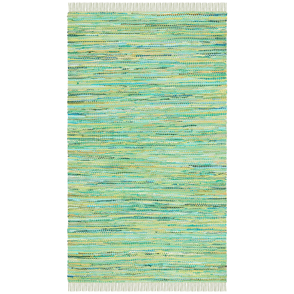 SAFAVIEH Montauk Collection Accent Rug - 4' x 6', Green, Handmade Flat Weave Cotton, Ideal for High Traffic Areas in Entryway, Living Room, Bedroom (MTK251Y)