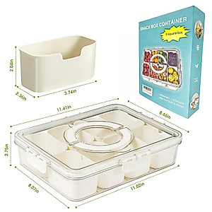 KATOCHUG Snackle Box Container Divided Serving Platters with Lid and Handle Divided Snackle Box for Portable Snack Box Container Tray Perfect for Candy Fruit and Treats