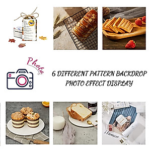 5PCS Photo Backdrop Boards with Carry Bag, 16x16Inch Marble Cement Wooden Photography Background for Food Photography, EOAJAFOU