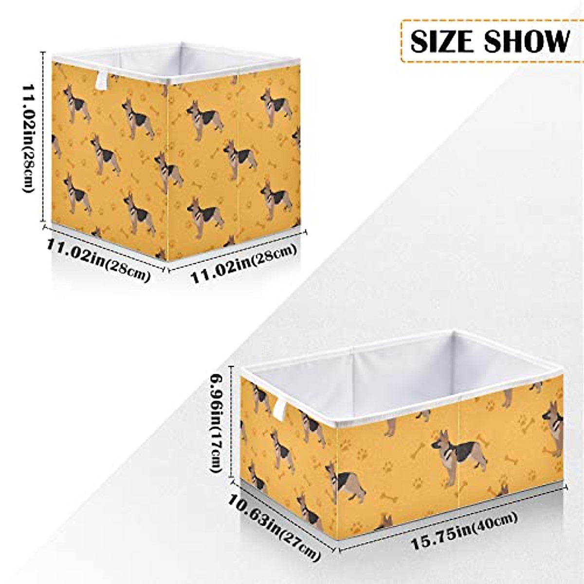 Dogs Bones Foot Prints Storage Basket Storage Bin Rectangular Collapsible Nursery Hamper Large Toy Chest Organizer for Living Room Bedroom