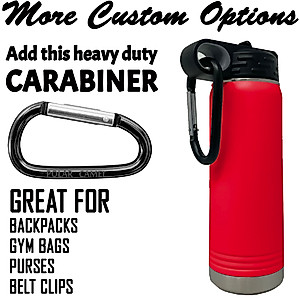 LaserGram 20oz Double Wall Flip Top Water Bottle With Straw, Softball Player Woman, Personalized Engraving Included (Red)