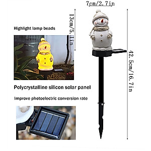 Chween Solar Christmas decration Lights Outdoor Garden Pathway Stake LED Lights Decor-2pcs Home Outdoor Yard Lawn Pathway Walkway Driveway Christmas Holiday Winter Decoration (Snowman)