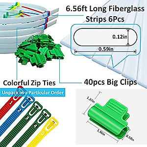 LANEVAN Greenhouse Hoops for 2-4ft Wide Raised Beds, 6.56ft Long Super Bendable Fiberglass Garden Hoops, Weather Resistant Grow Tunnel Support Hoops Frame for Plant Row Cover, 6 Pcs