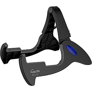 GUITTO Guitar Stand Tripod Adjustable Classic A-Frame Stand Universal for Acoustic and Bass Electric Guitars Folding Floor Travel Stand Small Single Holder (GGS-01)