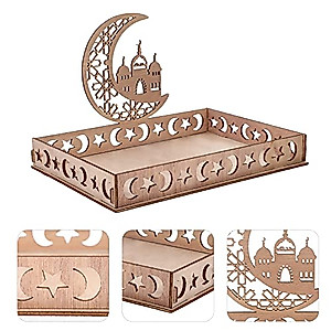 Cabilock Ramadan Tray Decorative Table Tray Dessert Food Tray Desktop Table Decor