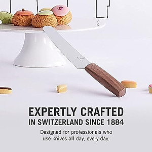 Victorinox 6.9050.17KG Modern Santoku Knife with Granton Blade, 7", Walnut Wood