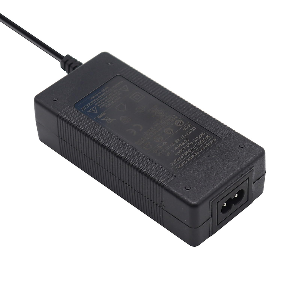 UL Listed 29.4V 2A 58.8W AC/DC Power Adapter Charger for 24V Lithium Li-ion Battery, for 7S Lithium Battery Pack, 5.5x2.1mm DC Plug with 5.5 * 2.5mm /8mm Female 3-Pin Inline Tips