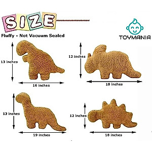 Toymania - Dinosaur Nugget Plush - Fluffy Brontosaurus Nug Plush to Cuddle or for Room Decor - Dino Nugget Stuffed Animal Emotional Support - Dinosaur Chicken Nugget Plush Looks Great Anywhere