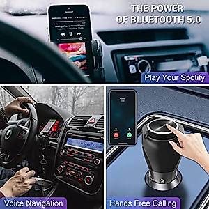 FM Transmitter Car Bluetooth 5.0,NECESPOW QC3.0 USB Charger w/AUX Cable, Hands-Free Car Radio Adapter Supports AUX & U Disk, Wireless Call for iOS and Android Devices