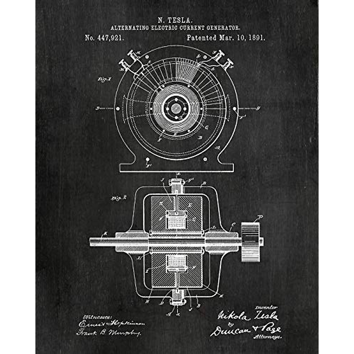 Nikola Tesla Gifts for Engineers - Steampunk Wall Decor SIX (8"x10") UNFRAMED Wall Art Patent Prints - Industrial Artwork Home Decor - Electrical, Coil, Nerd, Geek, Science, Physics Decorations