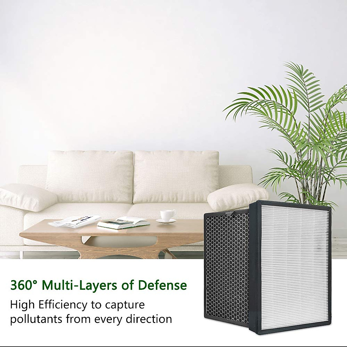 fy2422/fy2422 Filters, OUNEDA True HEPA Filter and Activated Carbon Filter, Compatible with Philips Air Purifier model AC2887 2889 2882 2878 3824 3822