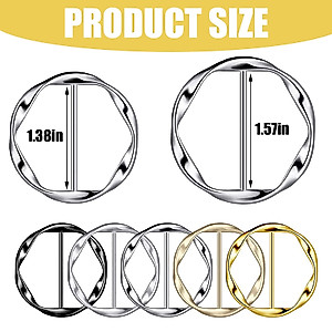 Yasowdkel 10PCS Silk Scarf Ring Clip T-shirt Tie Clips for Women Fashion Metal Ring Scarves Clasp Waist Buckle for Shirts Clothing Gold & Silver Zinc Alloy Clothing Ring Wrap Holder