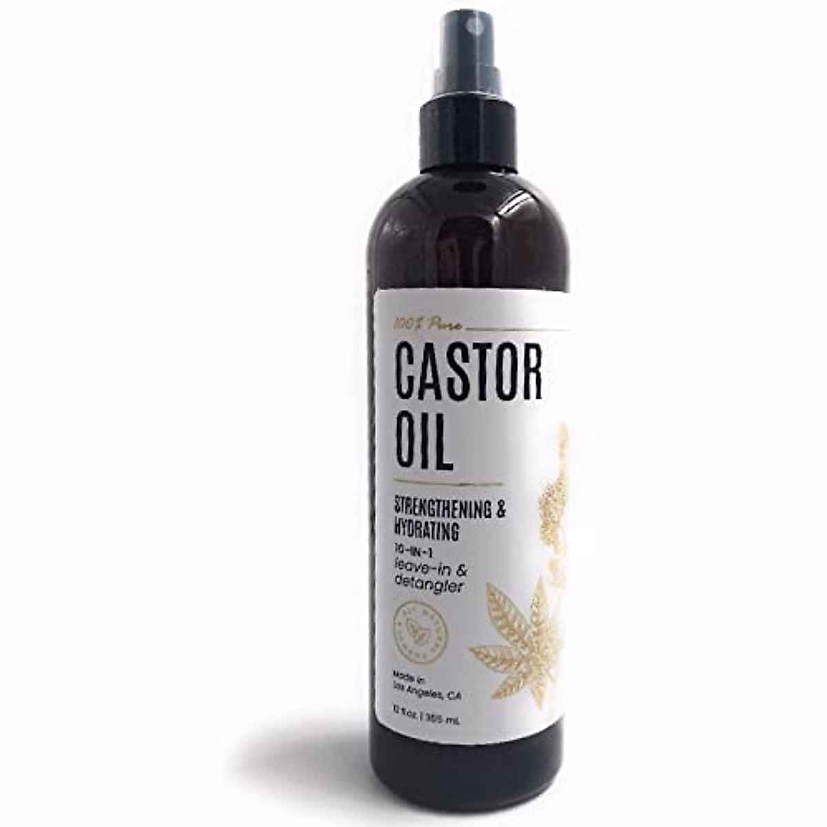 Custom Nature 100% Pure Castor Oil Strengthening & Hydrating 10-in-1 Leave In & Detangler - 12 fl. oz.
