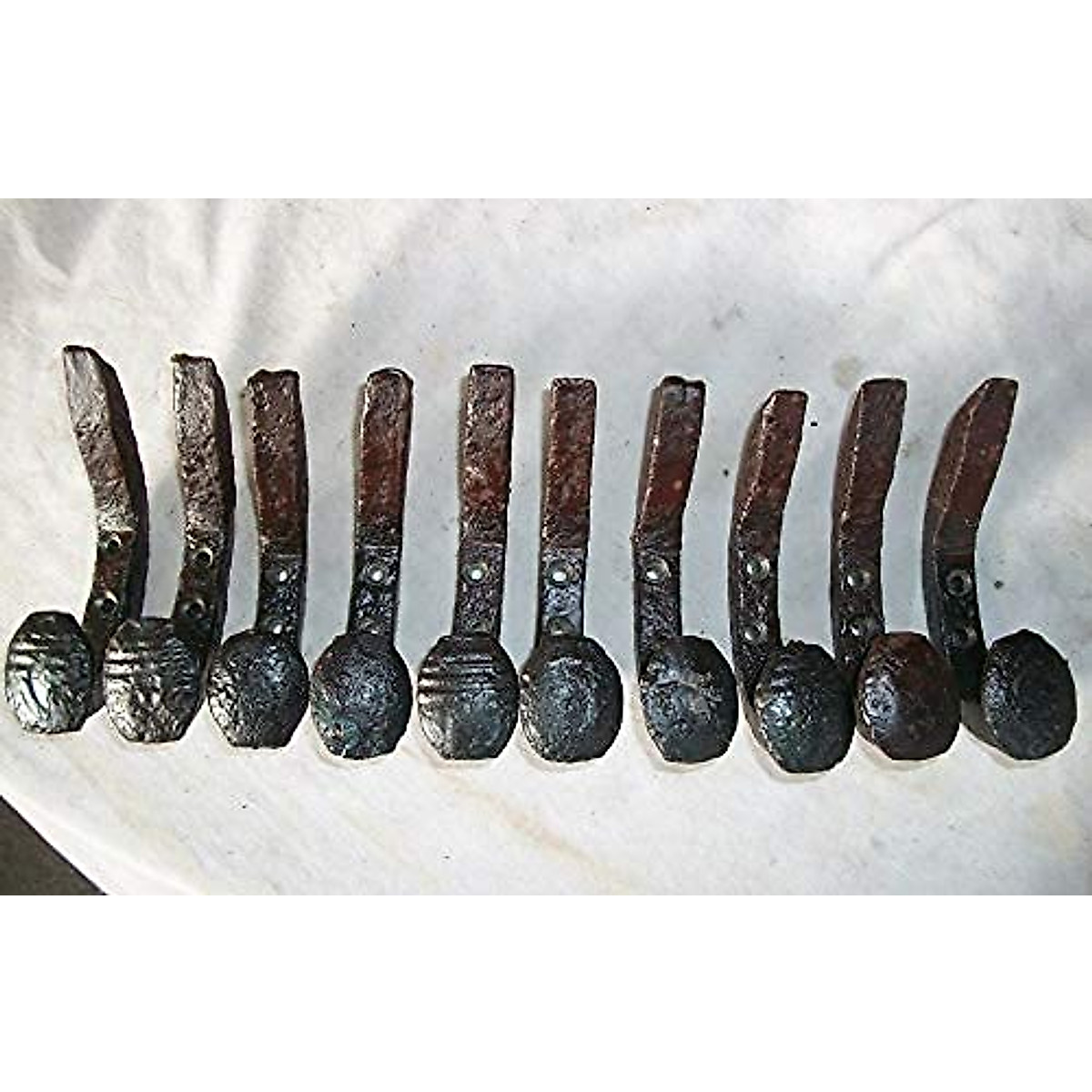 Spikes by Mike 10 REPURPOSED Railroad Spike Coat Hooks Coat Rack Tool Shop Hangers Double Bent