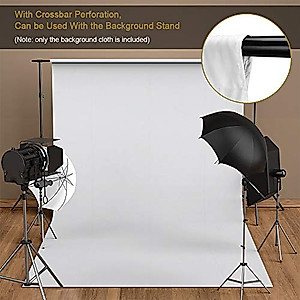 UTEBIT White Backdrop 5ft x 6.5ft Polyester Photo Booth Portrait Photography Booth Wrinkle Resistant Backdrops Sheet for Photography Studio, YouTube, Video and Television (Stand Not Include)