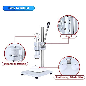 Perfume Bottle Sealing Crimping Machine, Manual Pneumatic Capping Machine, with Stainless Steel Non-Slip Handle, Adjustable Heigh, for Plastic, Metal, Glass (Bottle Mouth Outer Diameter 13MM)