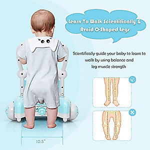 INFANS Baby Walker for Boys Girls, Activity Push Walker for Infants, Kids Early Educational Activity Center with Lights& Music, Learning Walking for Infants and Toddlers Over 12 Months (Blue)