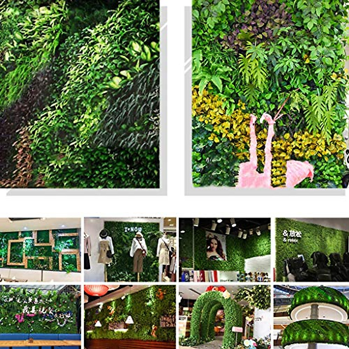 YNFNGXU Green Privacy Protection Screen Hedge Artificial Home Garden Outdoor Fence Backyard Mixed Grass (Color: Purple, Size: 40cm 60cm)