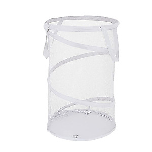 Bagmrteho Mesh Laundry Hamper,Mesh Pop up Laundry Hamper,Collapsible Laundry Hamper with Lid,Pop up Laundry Basket for Bathroom, Kids Room, College Dorm, Travel, Storage Organizer